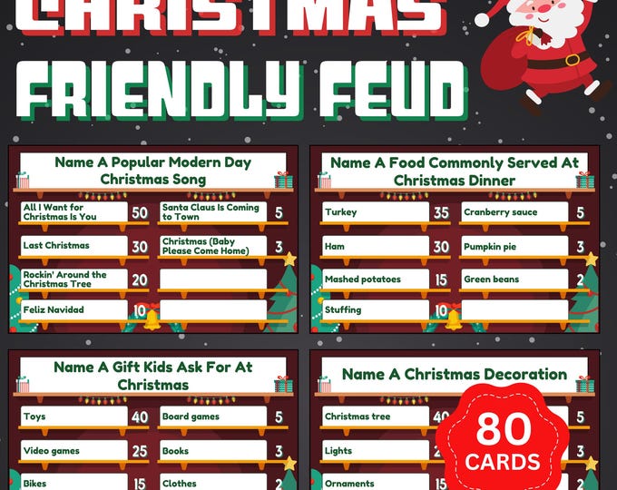 Christmas Friendly Feud | Printable Christmas Game | Christmas Activity ...