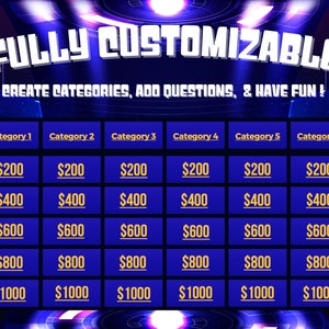 Customizable Jeopardy Powerpoint Template Host Your Own Game Show ...