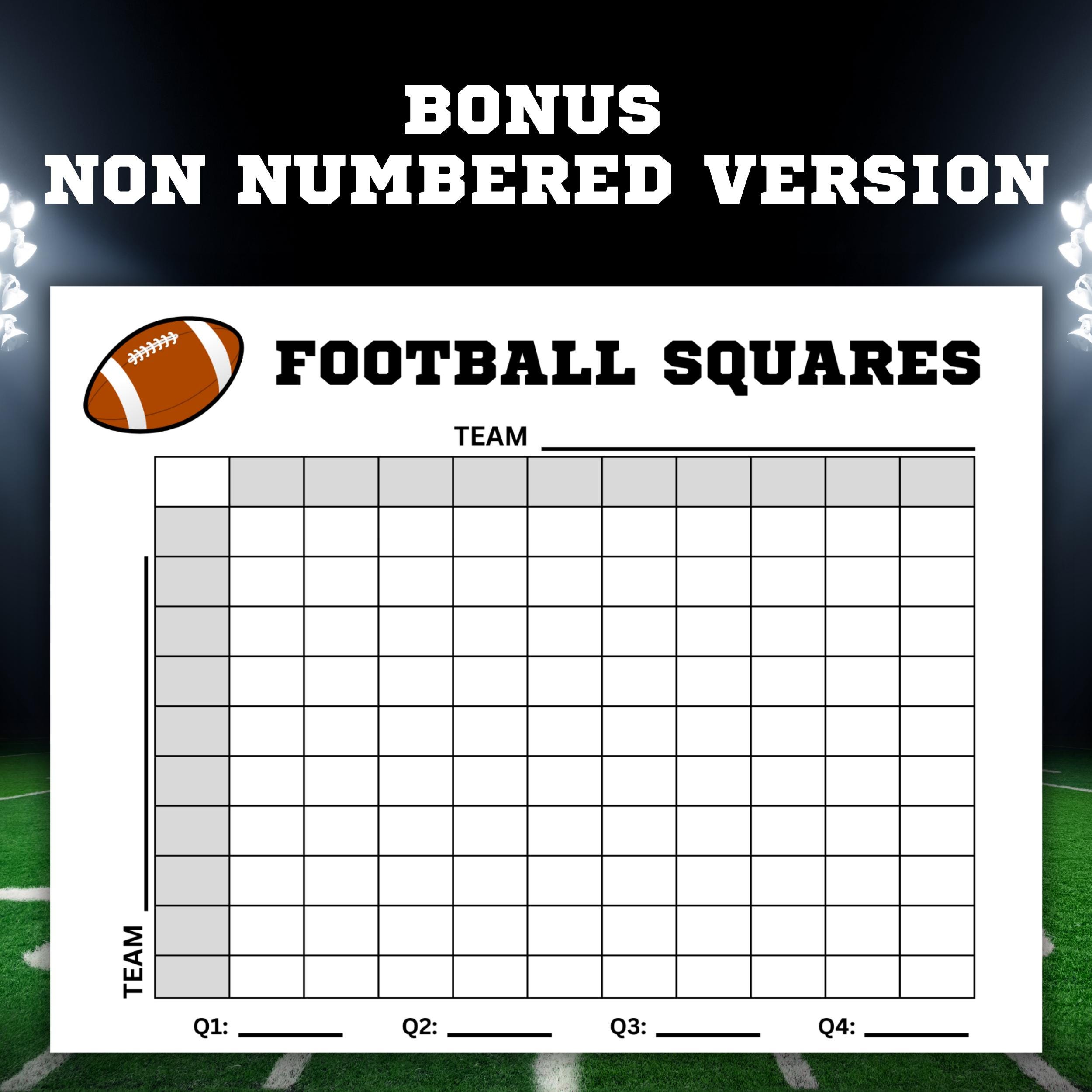 Football Squares | Football Pool |football Squares | Squares Football ...