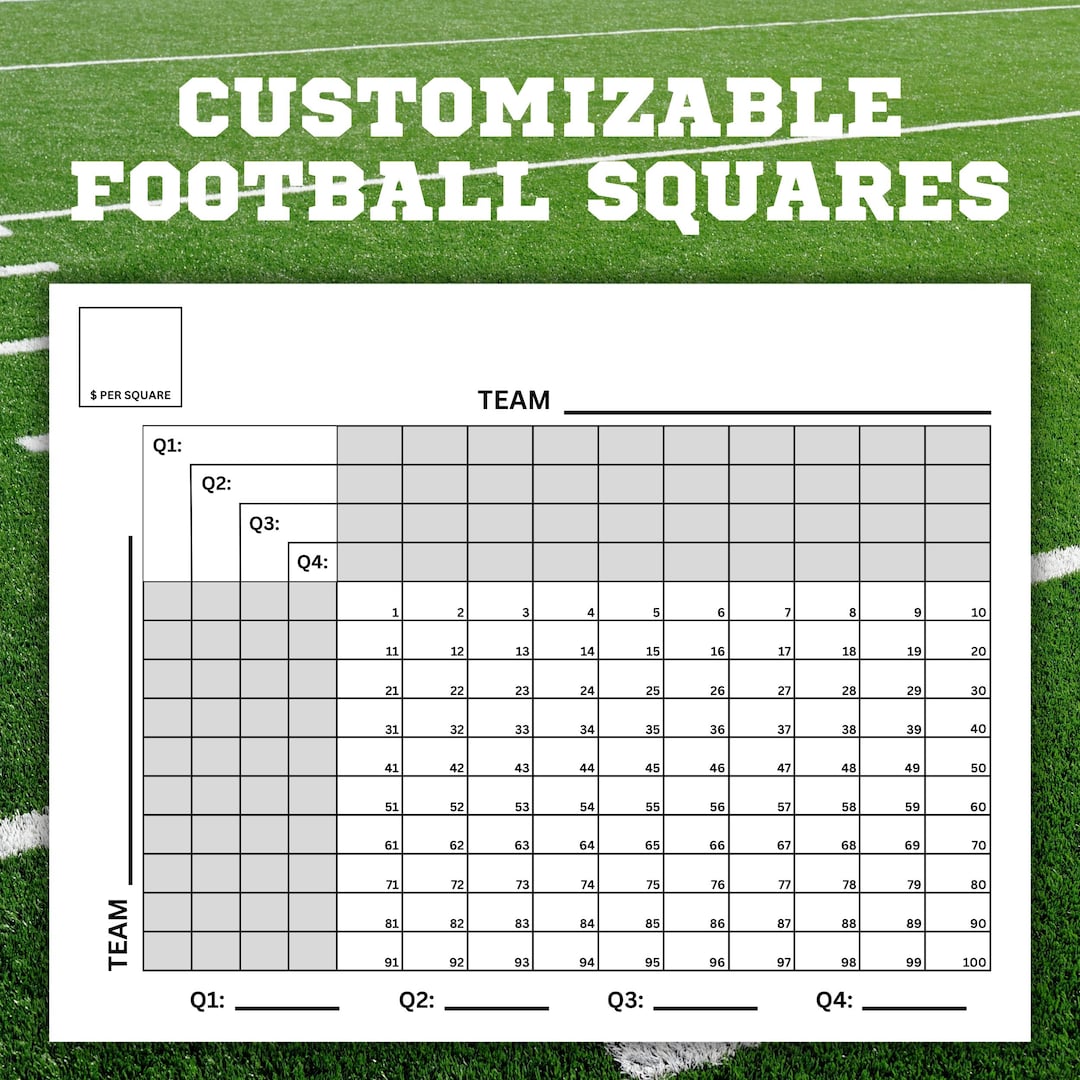 Customizable Football Squares | Football Pool |football Squares ...