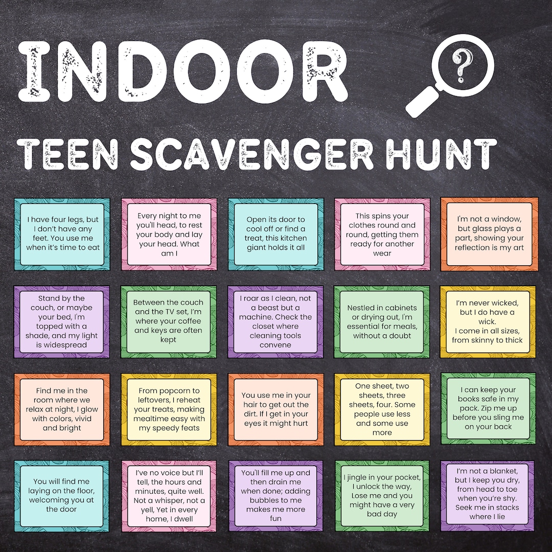 Ultimate Indoor Scavenger Hunt Game for Teens and Tweens Fun ...