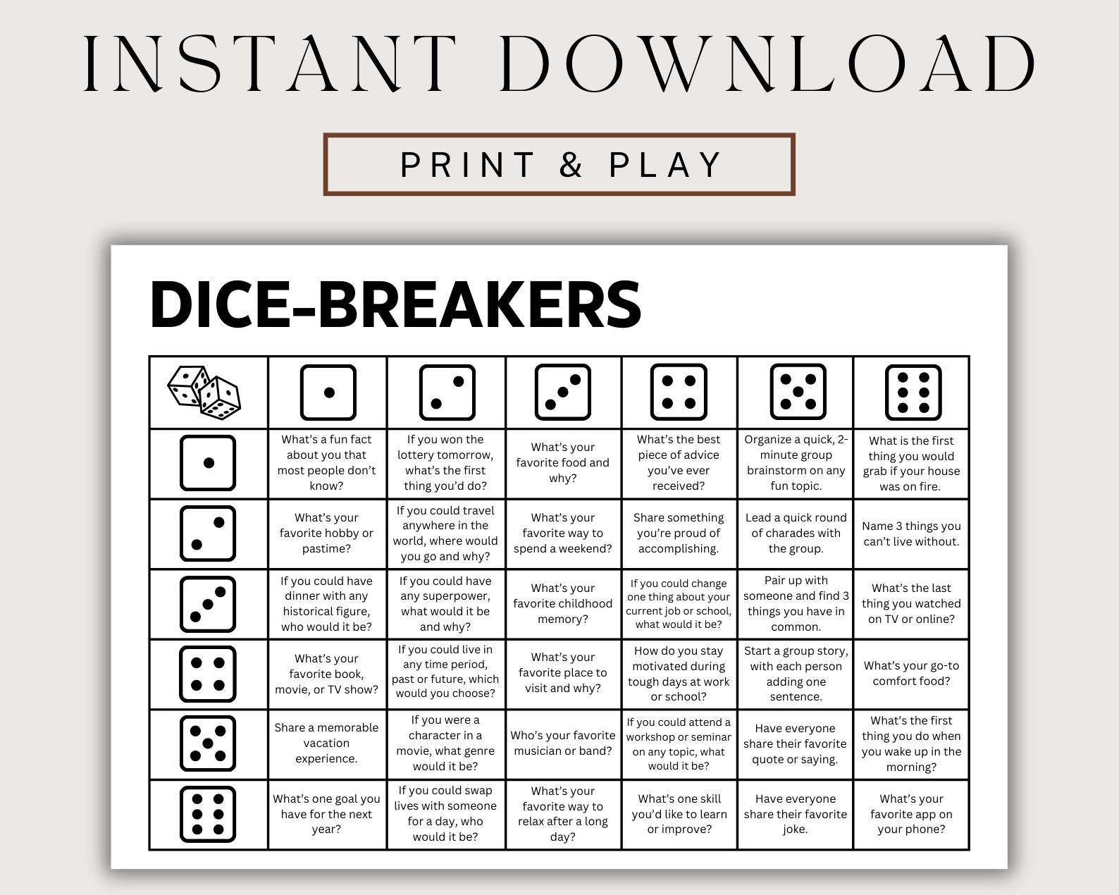Dicebreakers: the Ultimate Icebreaker Game | Icebreaker Game ...