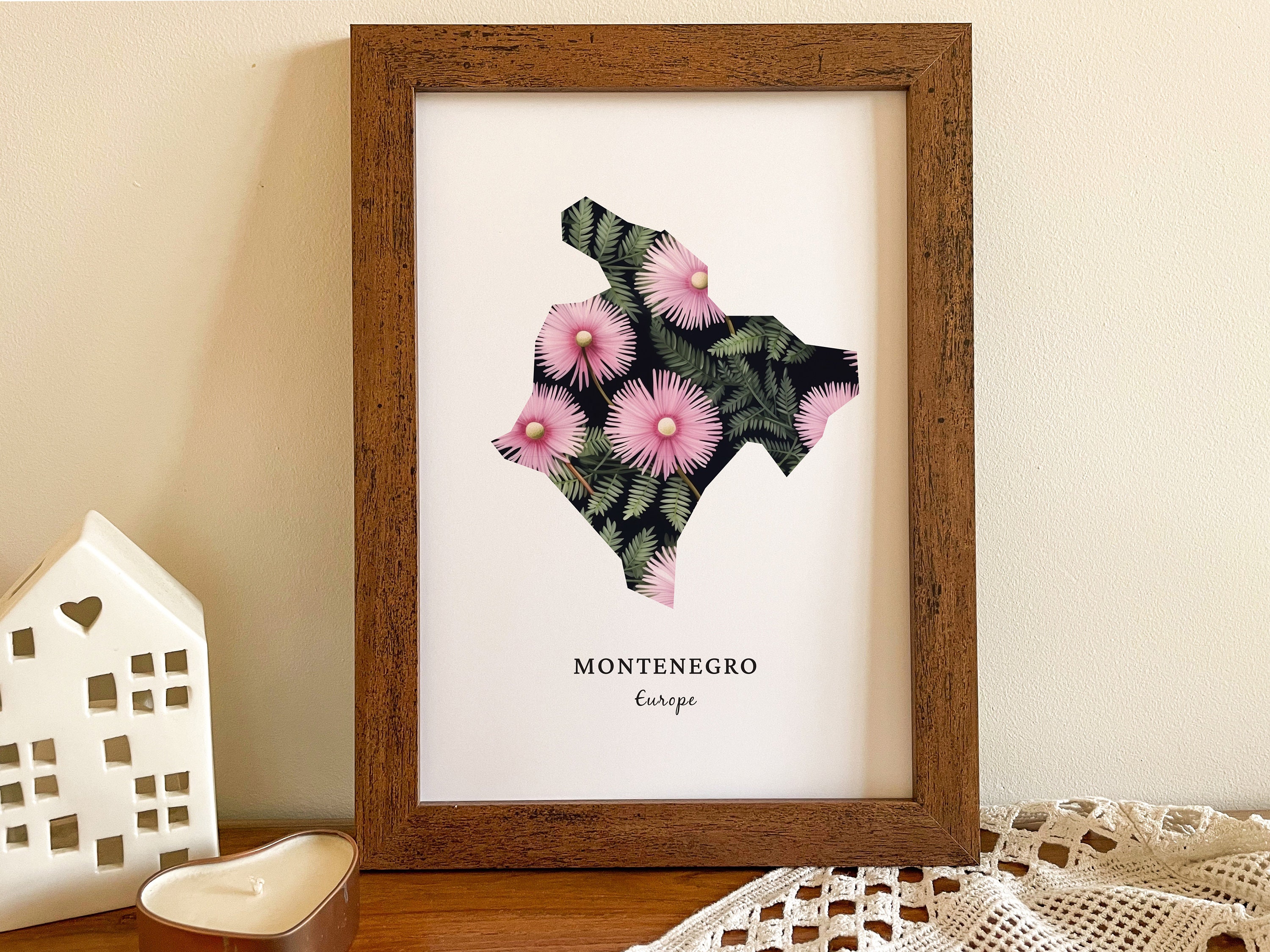 Montenegro Map, Spain Silhouette Poster, Montenegro Print, Montenegro ...