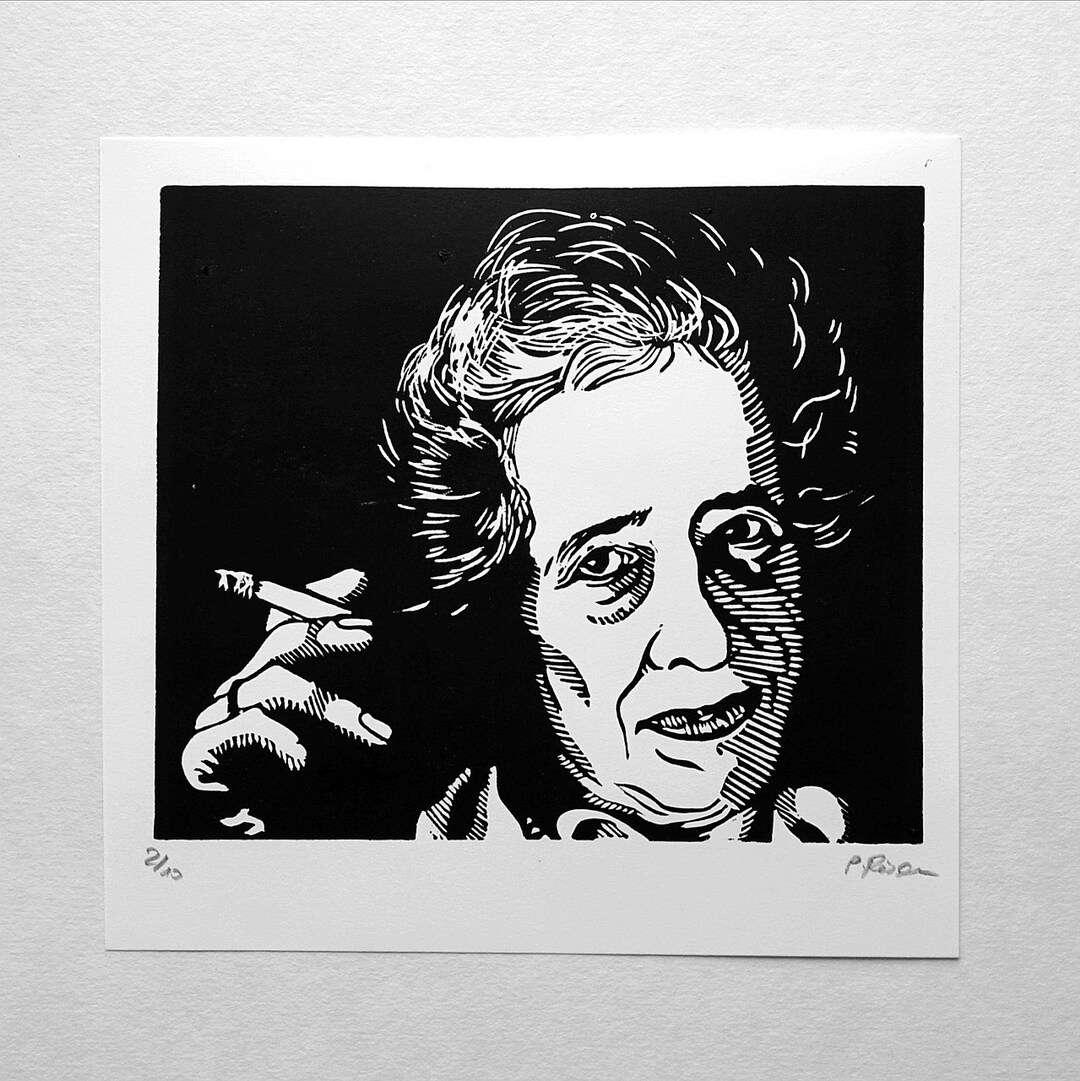 Hannah Arendt. Linocut Printed by Hand, Limited Edition, Hand Signed - Etsy