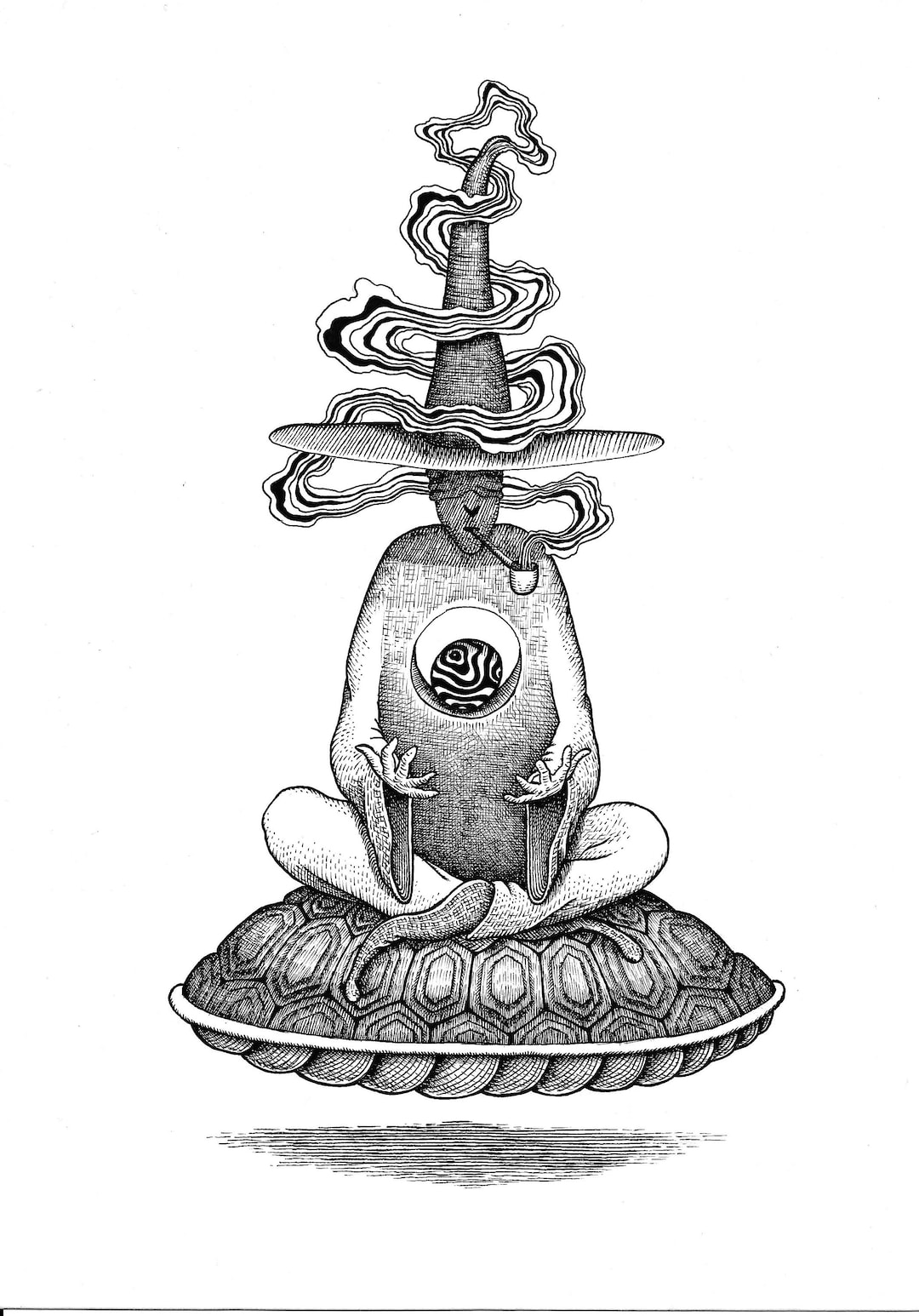 The Seer. Print of an Ink Drawing - Etsy