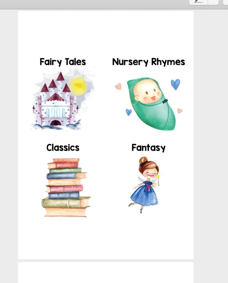 Watercolor Classroom Library Logos Signs Posters Genres - Etsy