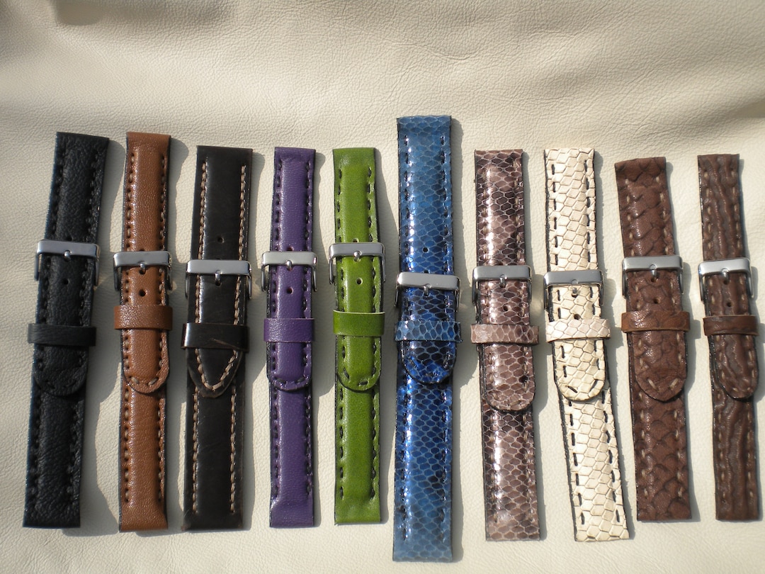 Handmade Leather Watch Bands Fun Colors Customize - Etsy