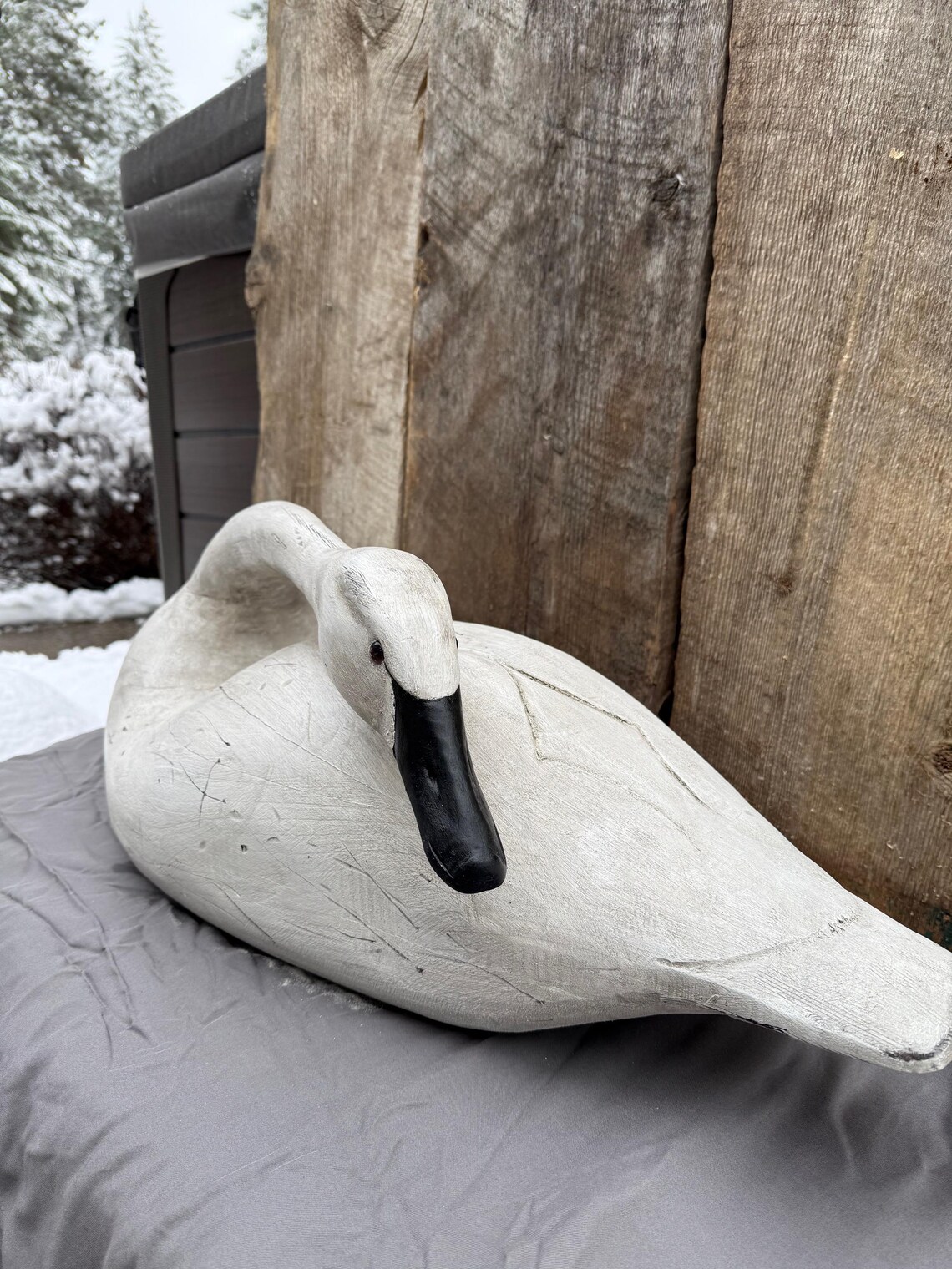 Hand Carved Swan - Etsy