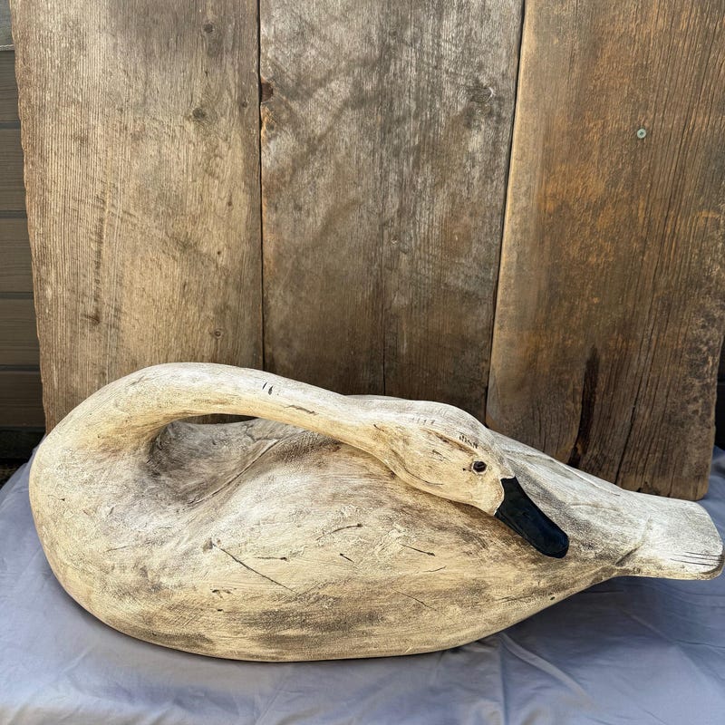 Antique Carved Wood Swans - Etsy