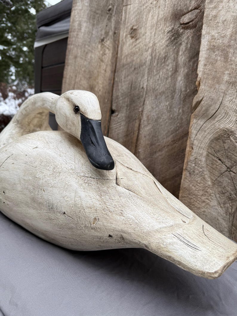 Hand Carved Swan - Etsy