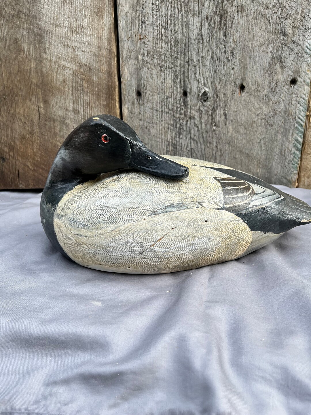 Hand Carved Vintage Preening Canvasback Decoy - Etsy