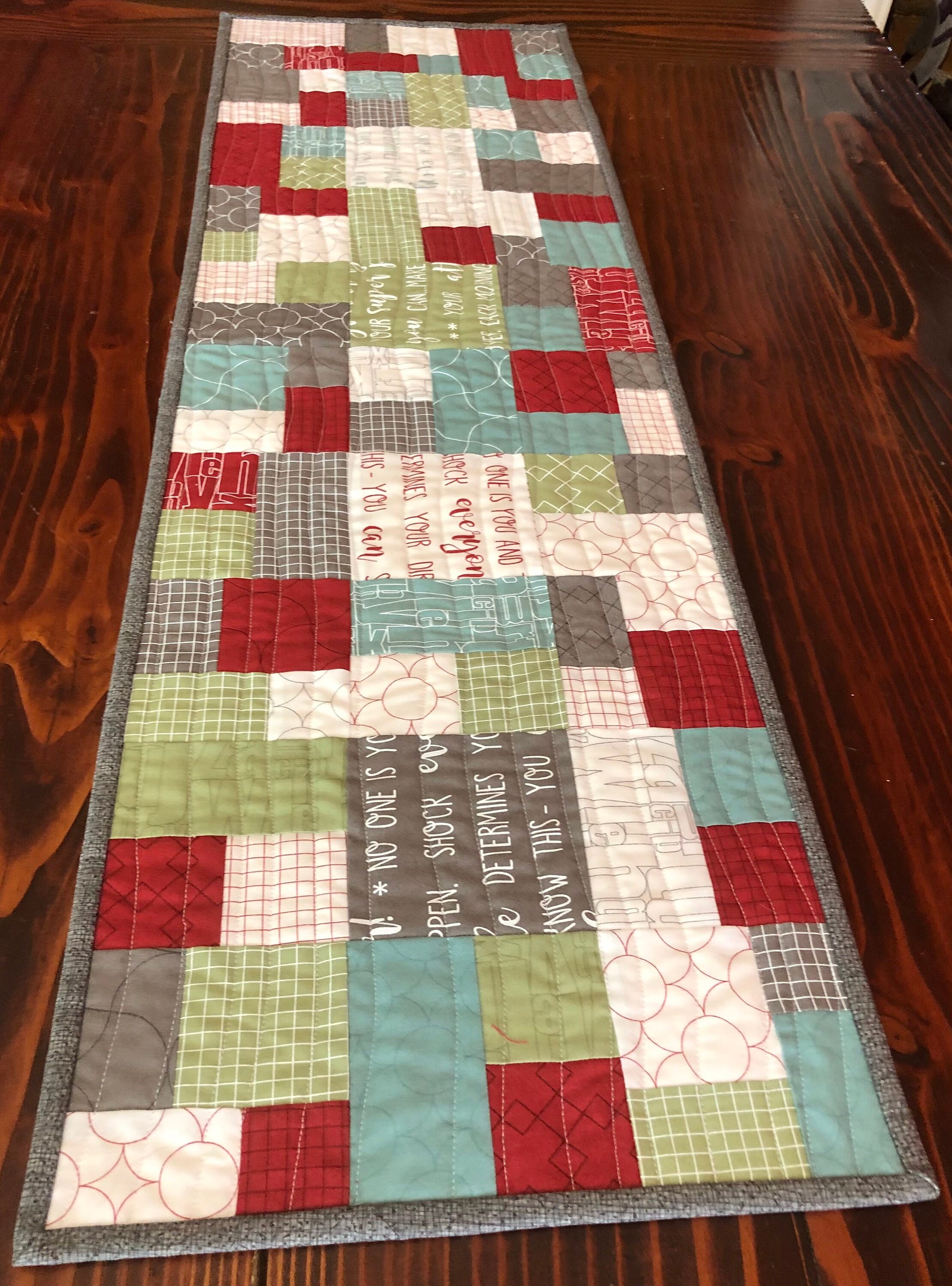 Quilted Calming Flourish Modern Table Runner - Etsy