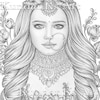 Hana Adult Coloring Page Portrait Coloring Grayscale Coloring instant ...