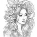Maria Adult Coloring Page Portrait Coloring Grayscale Coloring instant ...