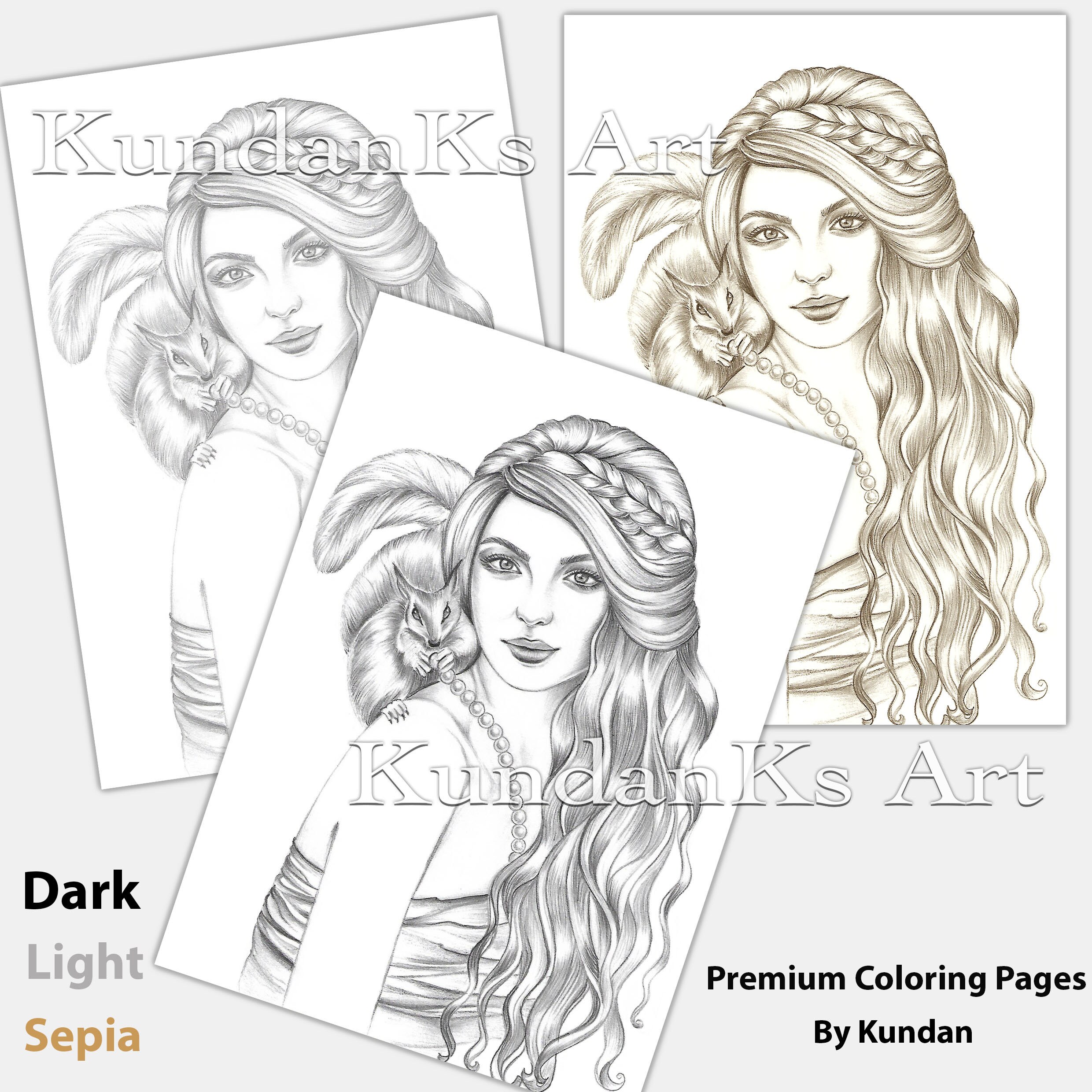 Five Pack of Premium Bundle Art | Adult Coloring Pages | Premium ...
