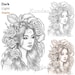 Hana| Adult Coloring Page| Portrait Coloring | Grayscale Coloring ...