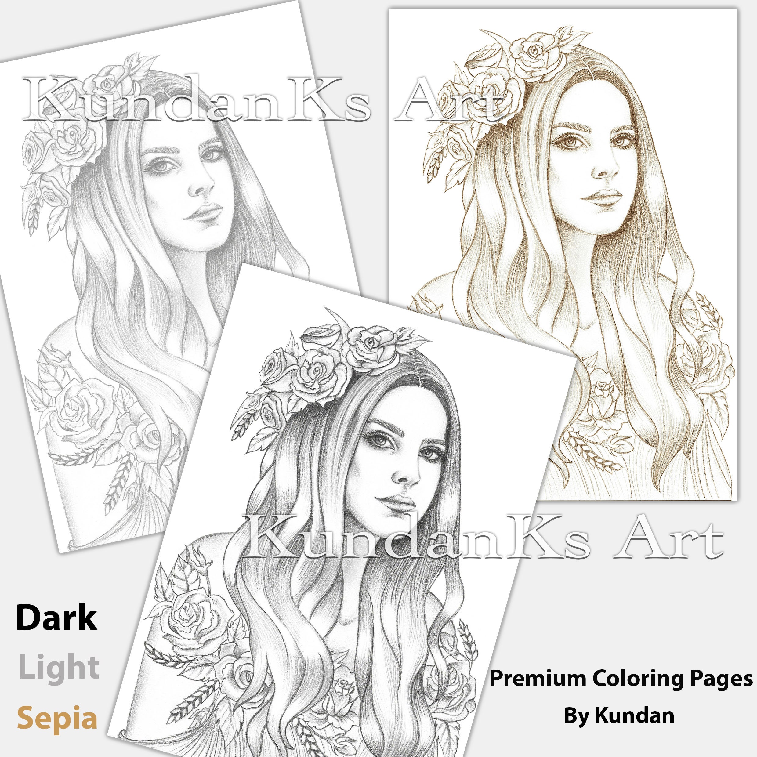 Five Pack of Premium Bundle Art | Adult Coloring Pages | Premium ...