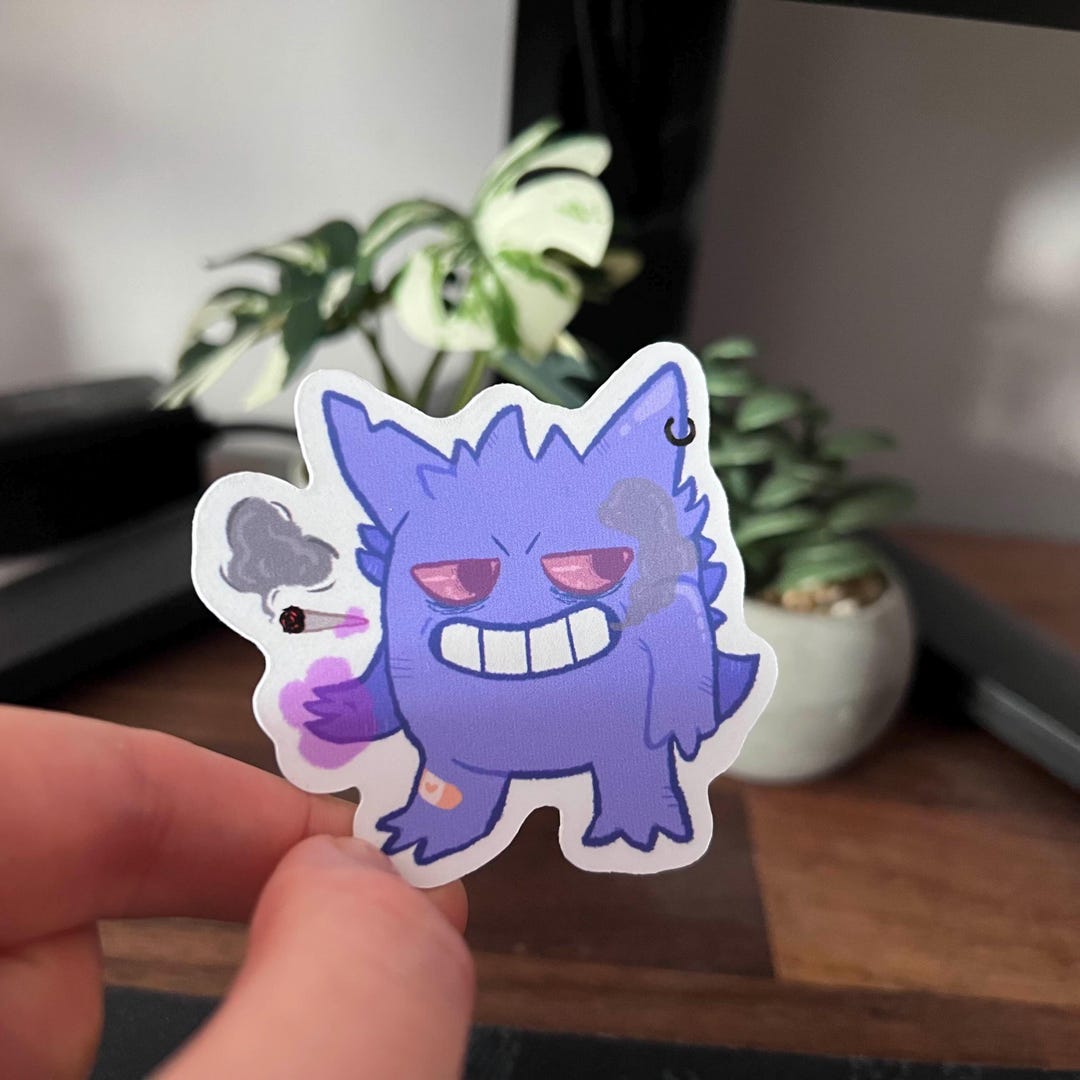 Silly Gengar Vinyl Sticker - Etsy