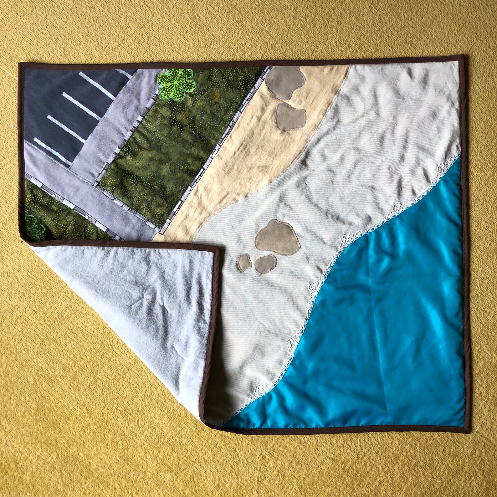 Beach Theme Child Play Mat or Baby Tummy Time Mat Made From Eco ...