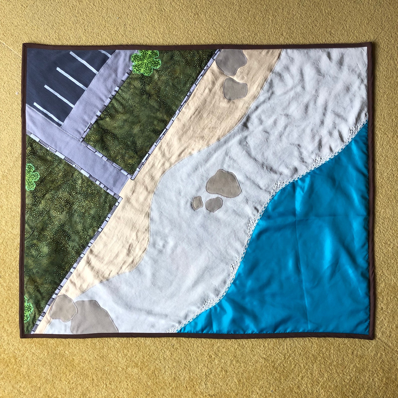 Beach Theme Child Play Mat or Baby Tummy Time Mat Made From Eco ...