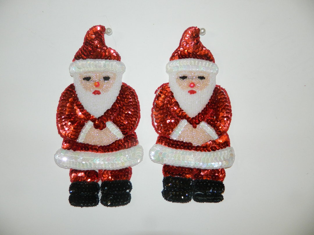 Vintage SANTA CLAUS Sequin Appliques 1989 Lot of 2 - Etsy