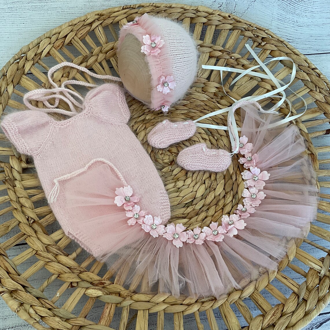 Newborn Baby Girl Set- Angora Baby Girl Outfit Set- Photo Prop - Etsy