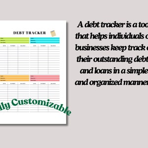 Editable Minimal Debt Tracker - Etsy