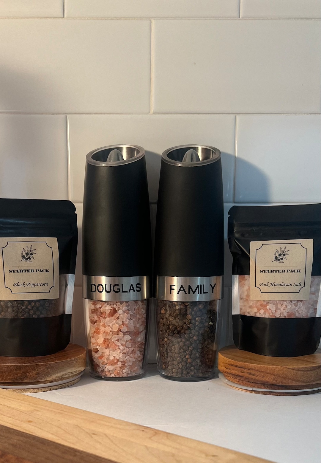 Personalize 2pc Gravity Salt and Pepper Mill, Grinder, Staging ...