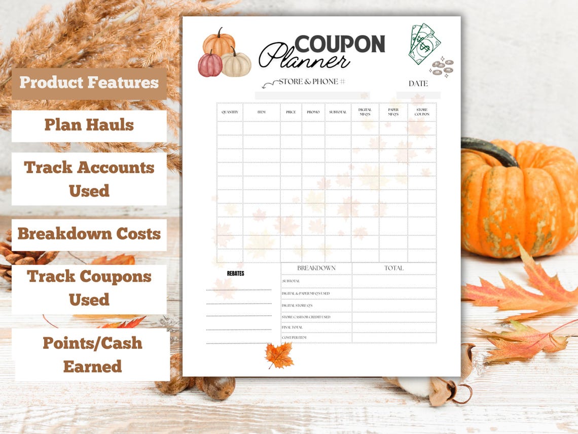 Coupon Planner, Template, Printable, Worksheet - Etsy