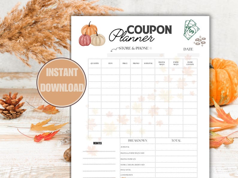 Coupon Planner, Template, Printable, Worksheet - Etsy