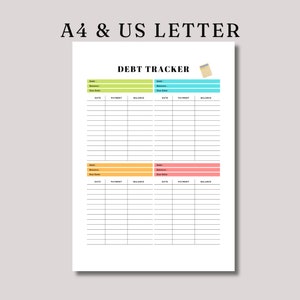 Editable Minimal Debt Tracker - Etsy