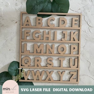 Alphabet Chart, Modern Alphabet Design, Minimalist Nursery Idea ...