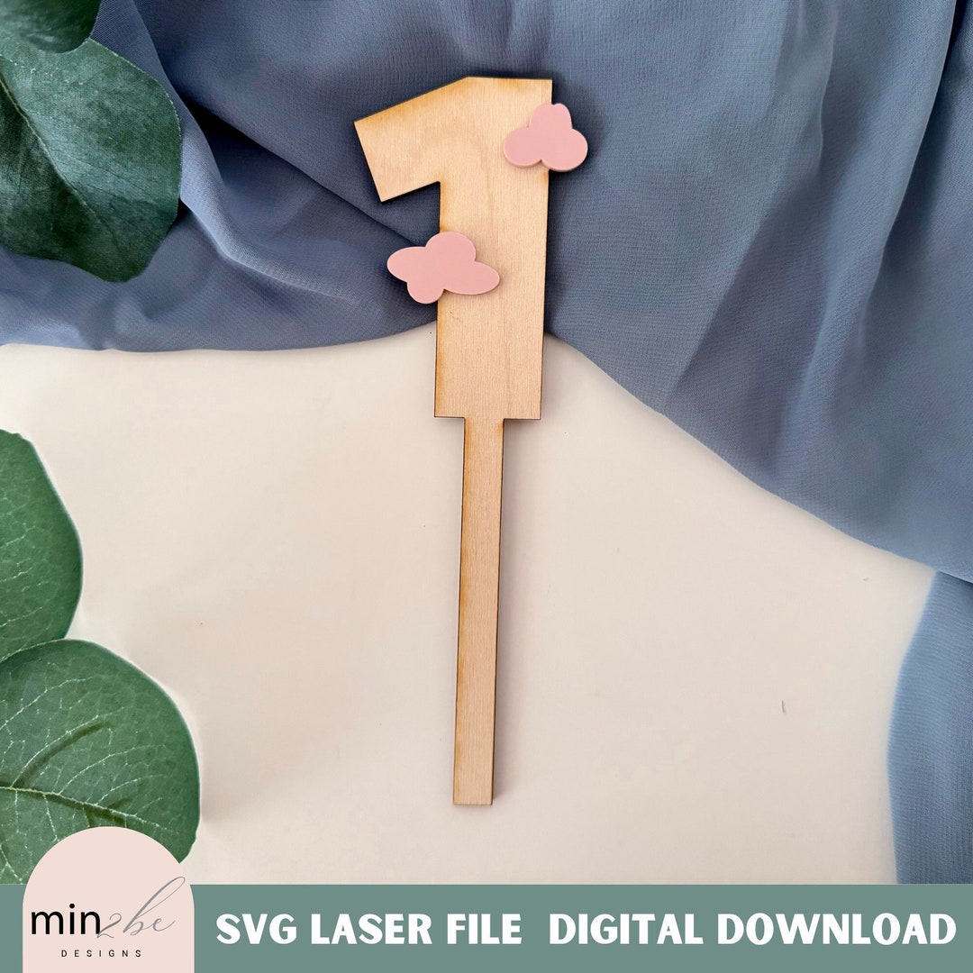 Cloud Number Cake Toppers Set, Digital Svg Birthday Topper, Birthday ...