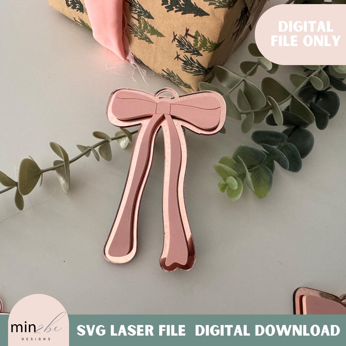 BUNDLE Bow Coquette Laser Cut Digital Design, Modern Bow Ornament Svg ...