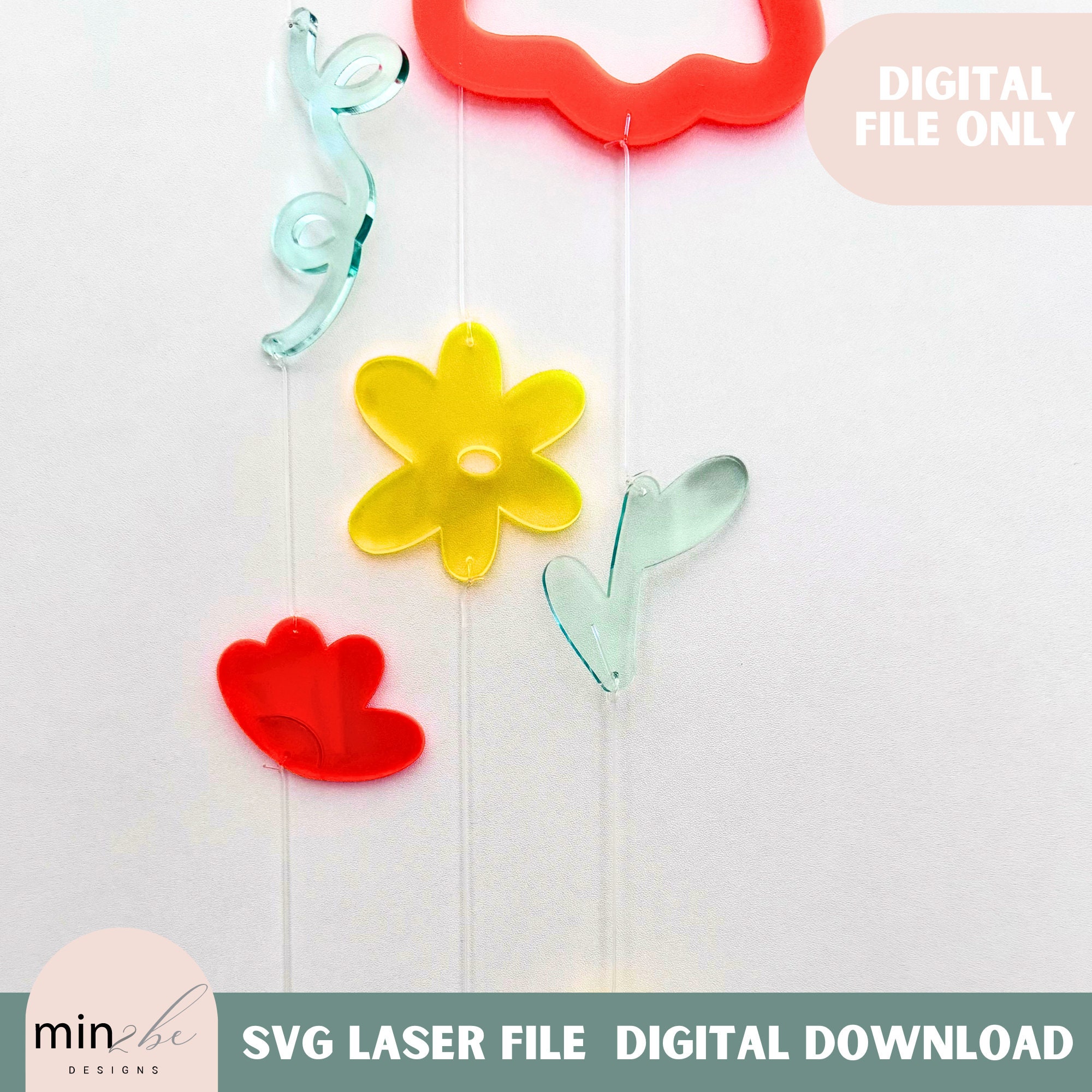 Modern Mobile Groovy Flower Svg Pattern Laser Ready Digital File ...