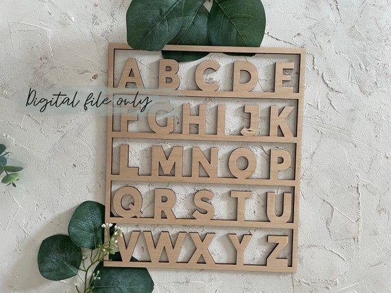 Alphabet Chart Modern Alphabet Design Minimalist Nursery | Etsy