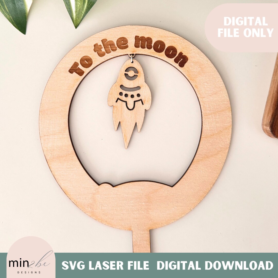 SVG Plant Stake Rocket Space Digital File, Customized Spaceship Laser ...