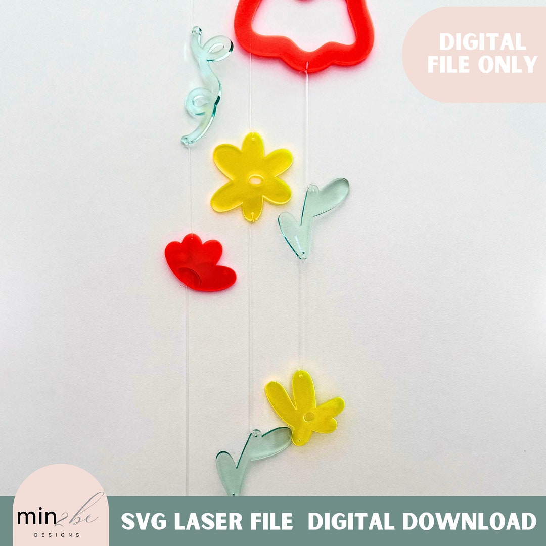 Modern Mobile Groovy Flower Svg Pattern Laser Ready Digital File ...