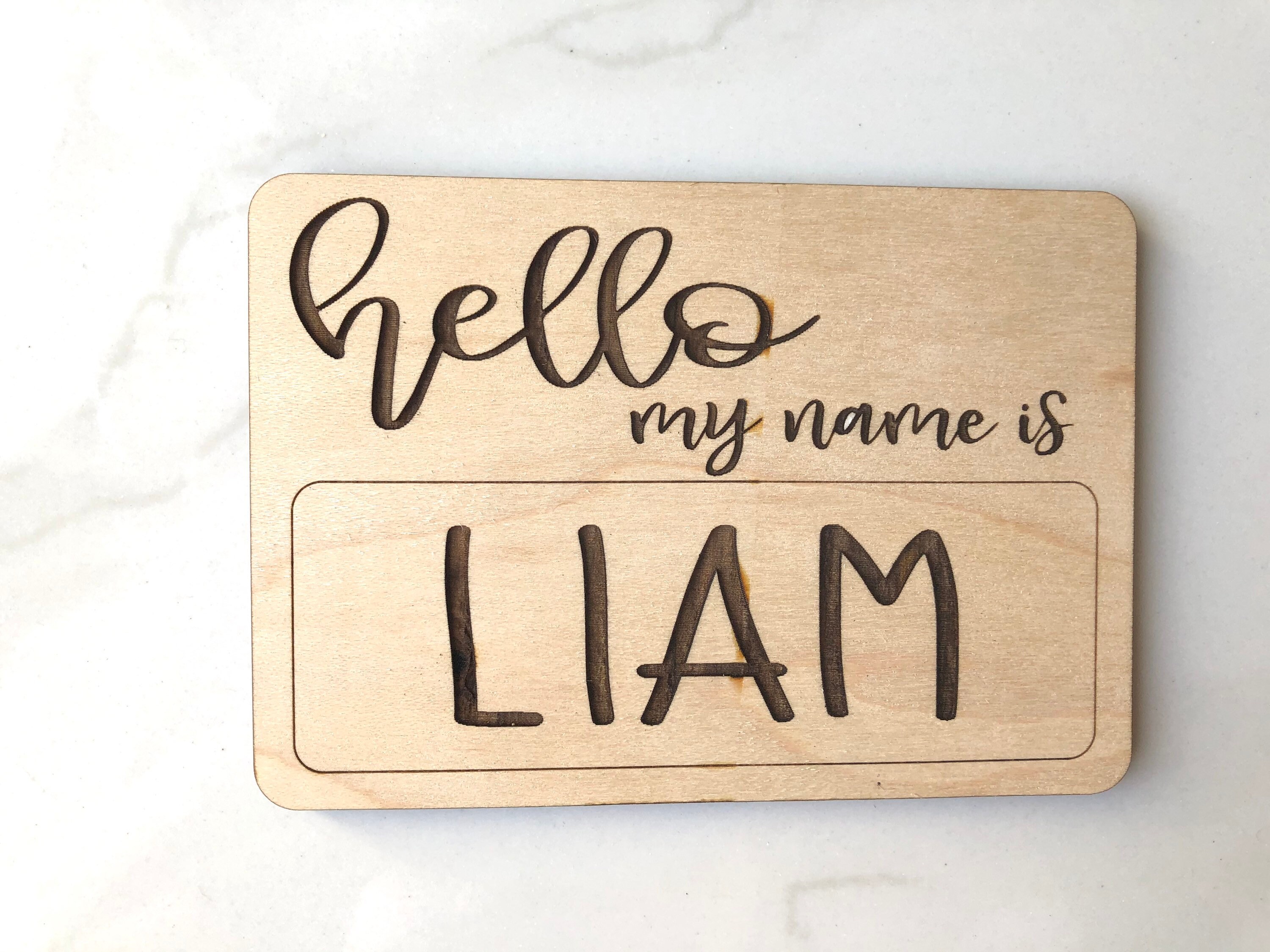 Hello My Name is Sign Laser Cut Laser Engraved Custom - Etsy