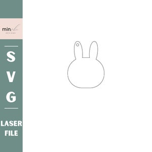 Easter Basket Bunny Name Tag, Digital Laser Cut File, Rabbit Ears Svg ...
