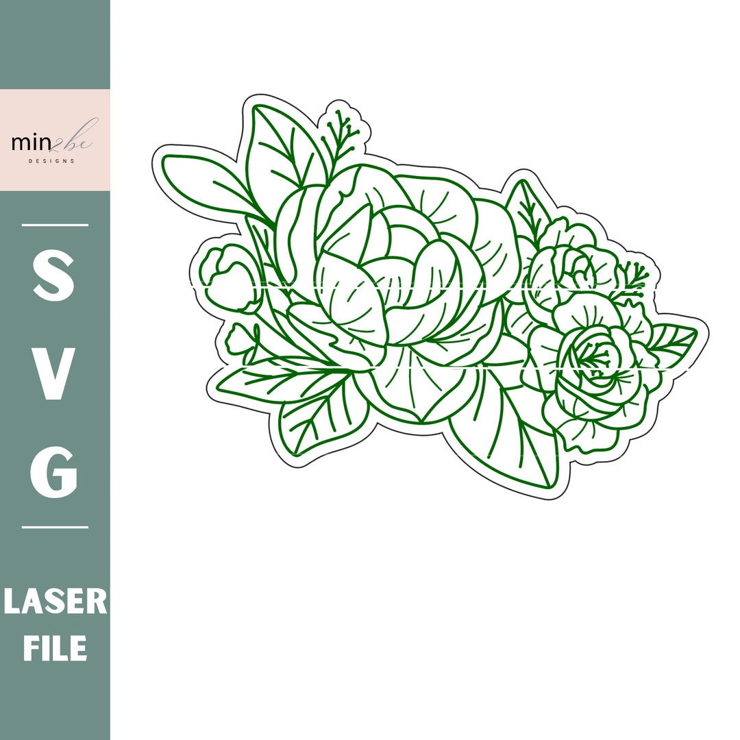 Peony Flower Svg, Flower Svg, Laser Engrave and Cut File, Laser Cut ...
