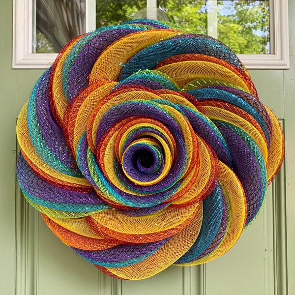 Rainbow Wreath - Etsy