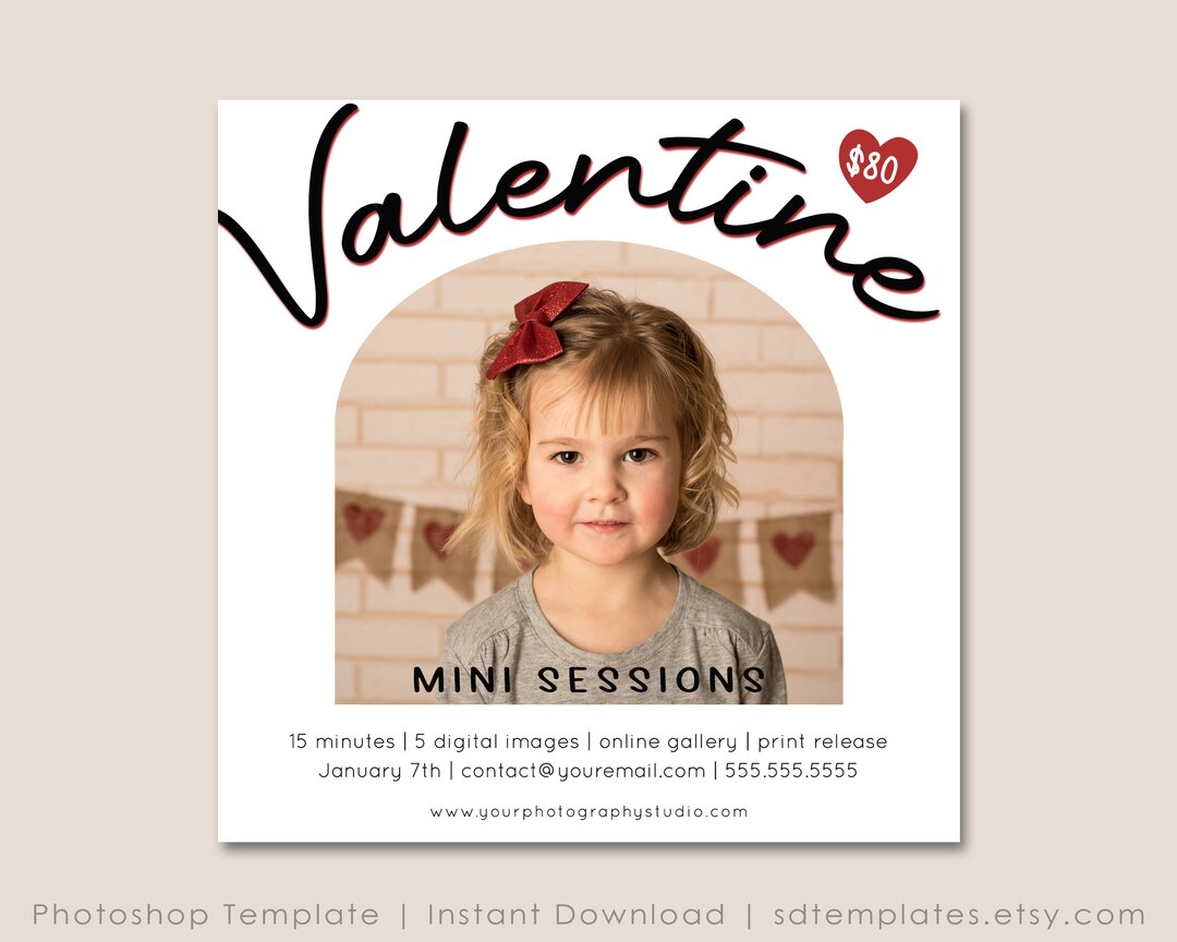 Valentine Mini Session Template Mini Session Ad for Photographers Vday ...