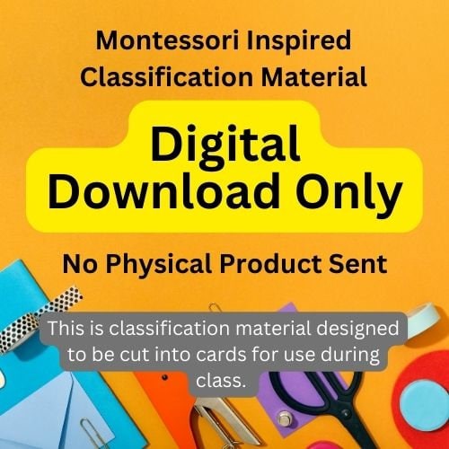 Montessori Inspired Classification Material, Construction Vehicle ...