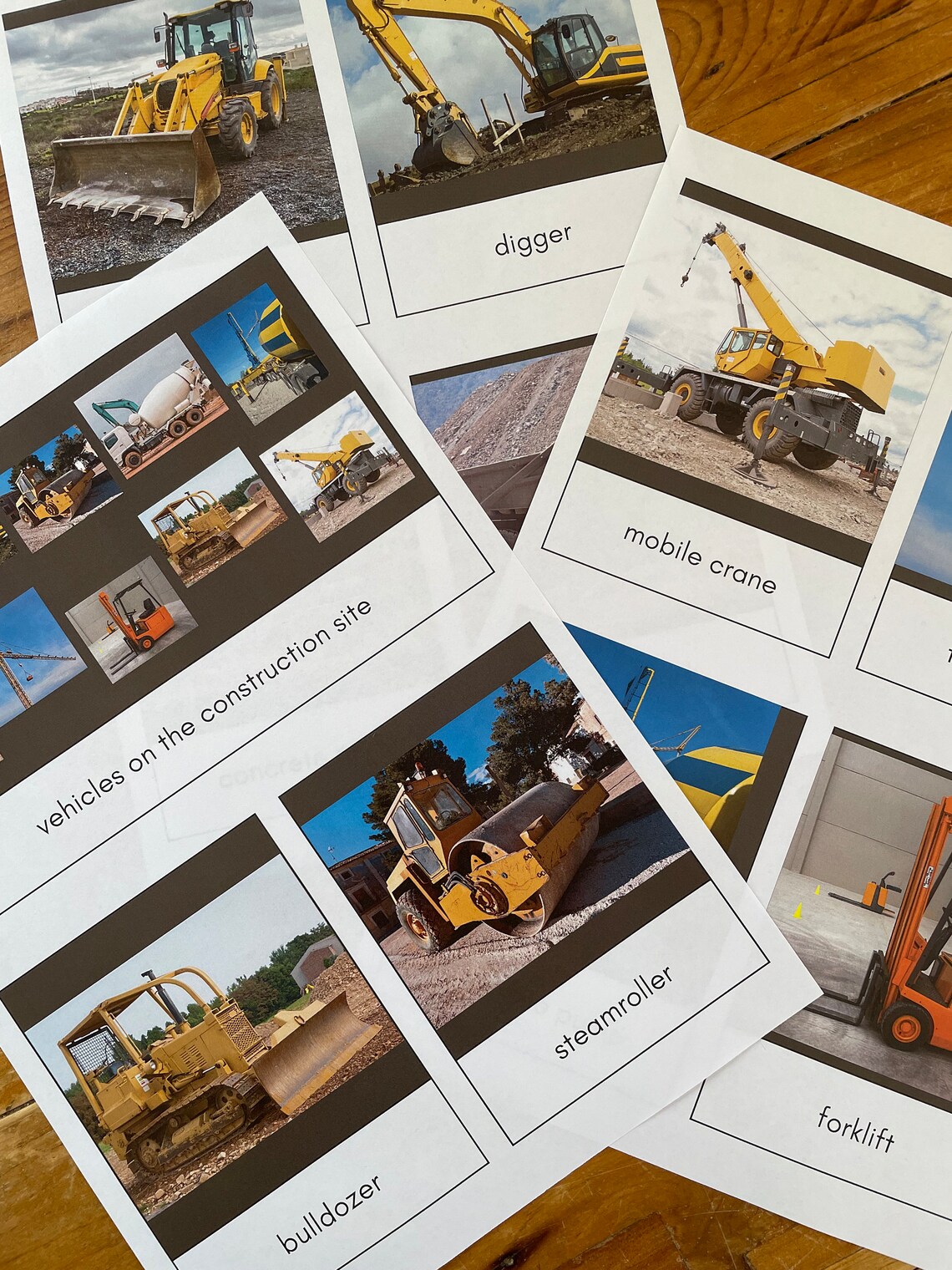Montessori Inspired Classification Material, Construction Vehicle ...