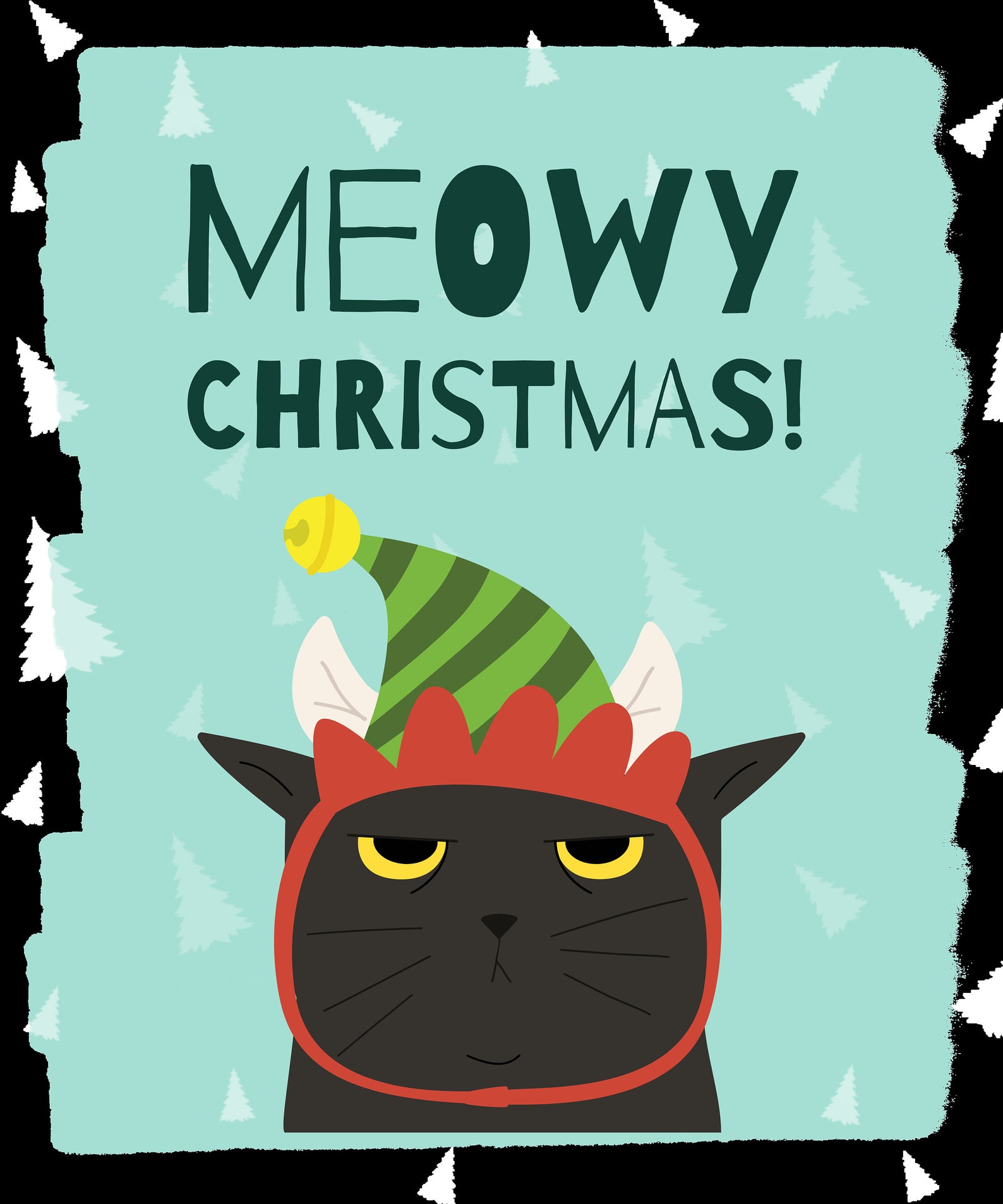 Meowy Christmas Svg Funny Cat Svg Cat Christmas Svg Etsy