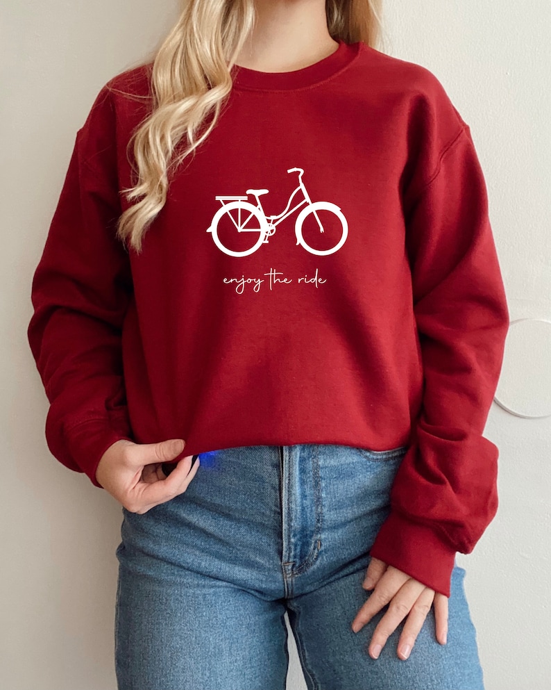 Enjoy the Ride Bicycle Sweatshirt Crewneck Sweatshirt - Etsy