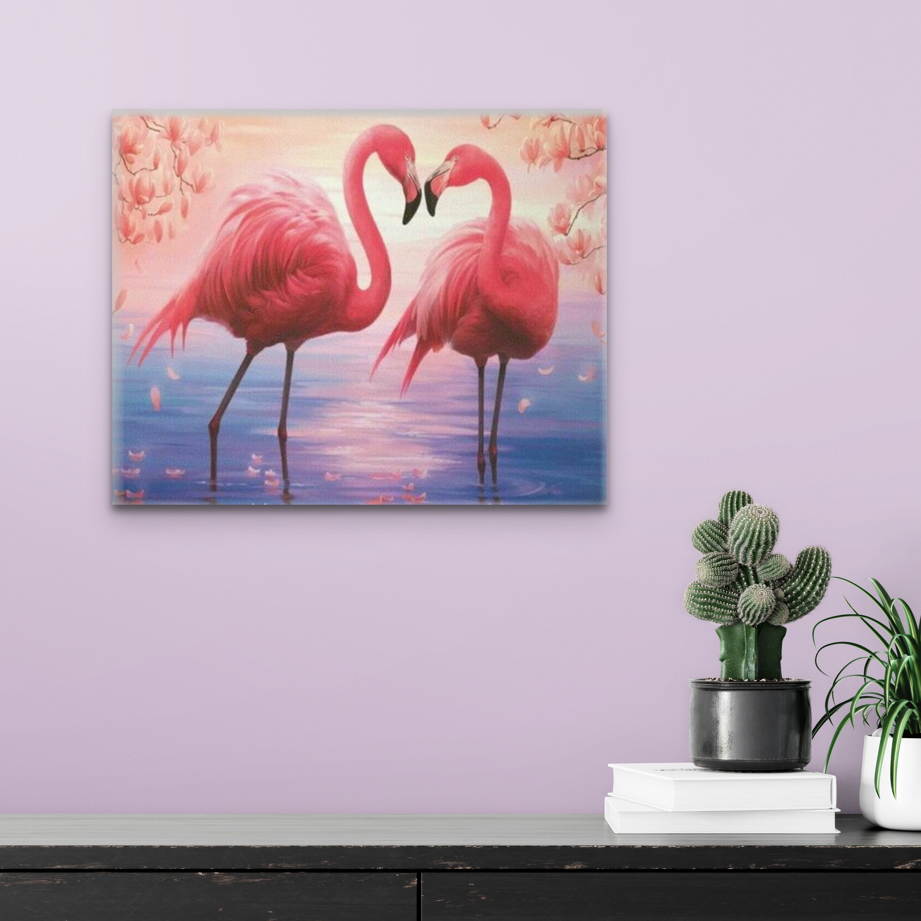 ROLLED Paint by Numbers Flamingos Love 40x50cm DIY Painting Kit Same ...