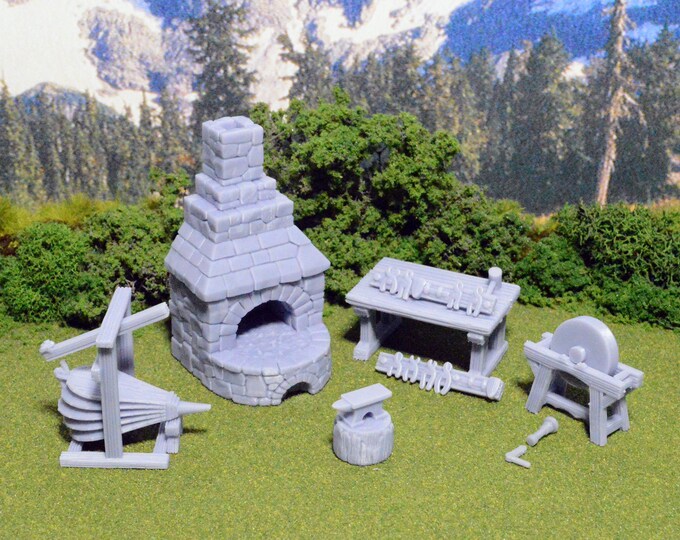 Miniature Blacksmith Tools 15mm 28mm 32mm for D&D Terrain, Dnd Forge ...