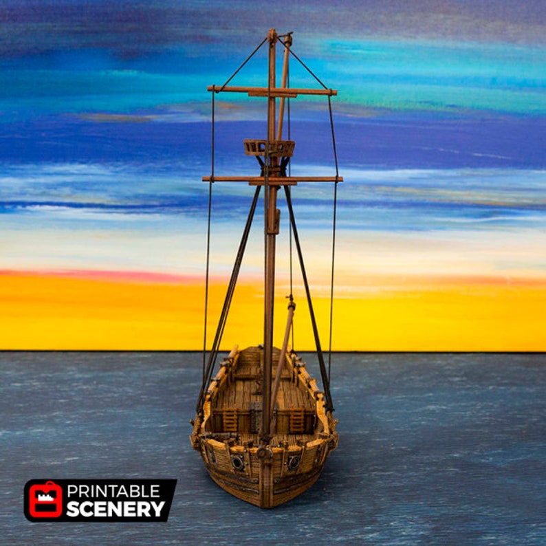 Miniature Sloop 28mm for D&D Ships Dnd Boat Pathfinder Boat - Etsy